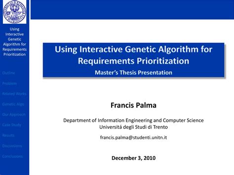 using interactive genetic algorithm for requirements prioritization ppt download