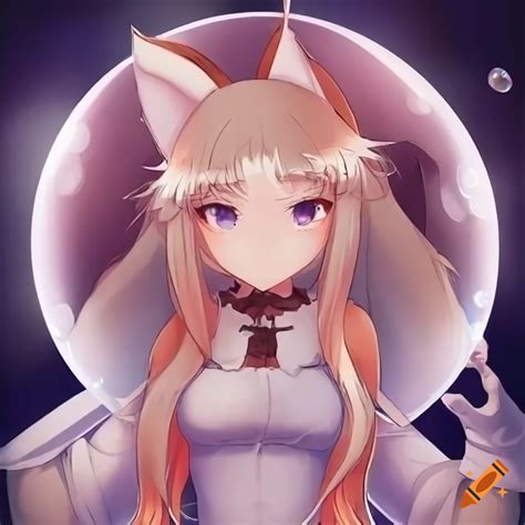 Fox Girl With Her Head In A Bubble On Craiyon