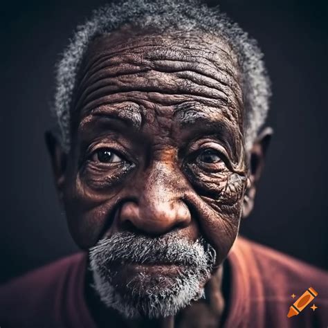 Close Up Portrait Photograph Of An Old Black Man Night Photograph