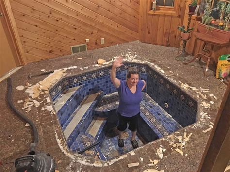 Couple Discovered A Gorgeous Hot Tub Hidden Underneath The Floor Of Their Home Office