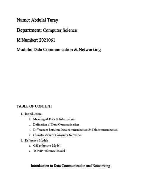 data communication and networking notes pdf osi model computer network