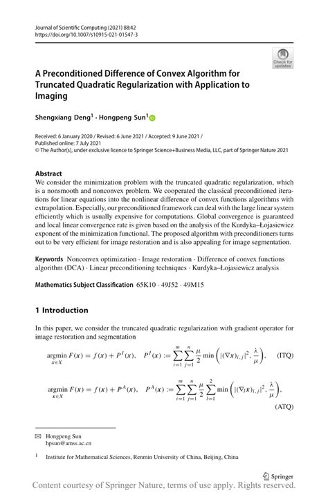 a preconditioned difference of convex algorithm for truncated quadratic regularization with