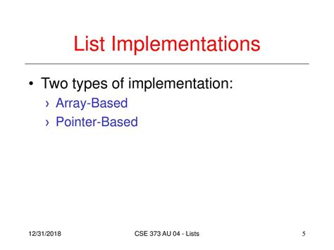 lists cse 373 data structures ppt download