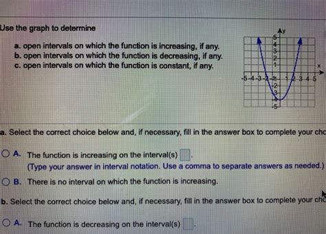 solved use the graph to determine ay lo a open intervals on