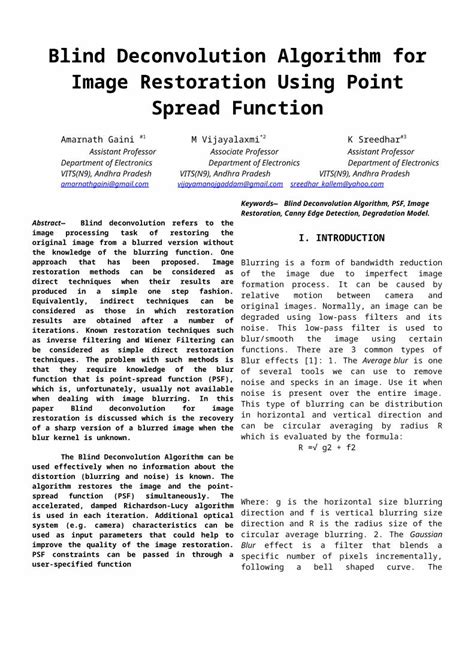 doc blind deconvolution algorithm for image restoration using point spread function dokumen tips