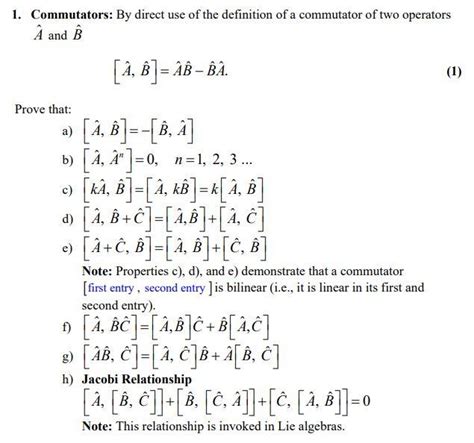 solved 1 commutators by direct use of the definition of a