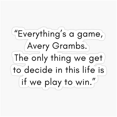 Inheritance Games Quote Sticker For Sale By Josipbdesign Quotes