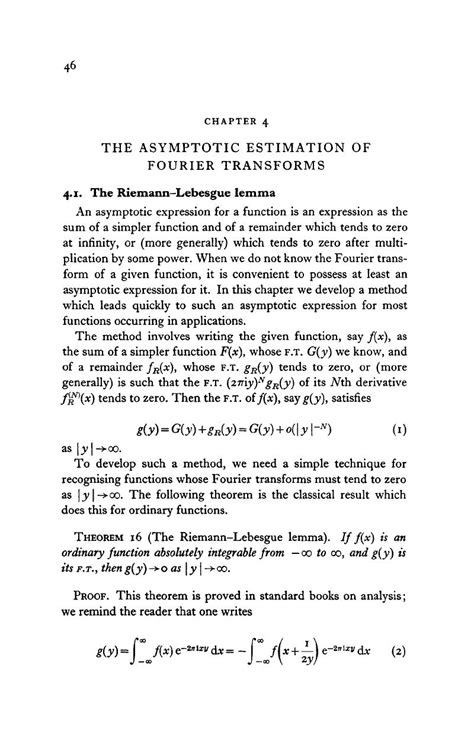the asymptotic estimation of fourier transforms chapter 4 an introduction to fourier