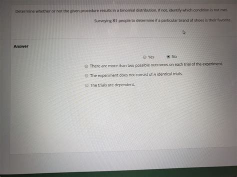 solved determine whether or not the given procedure results