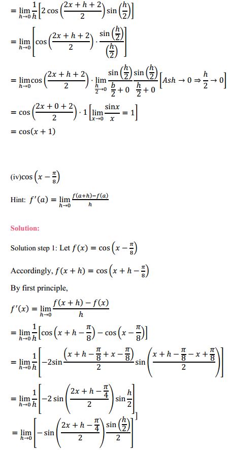 ncert solutions for class 11 maths chapter 13 limits and derivatives miscellaneous exercise