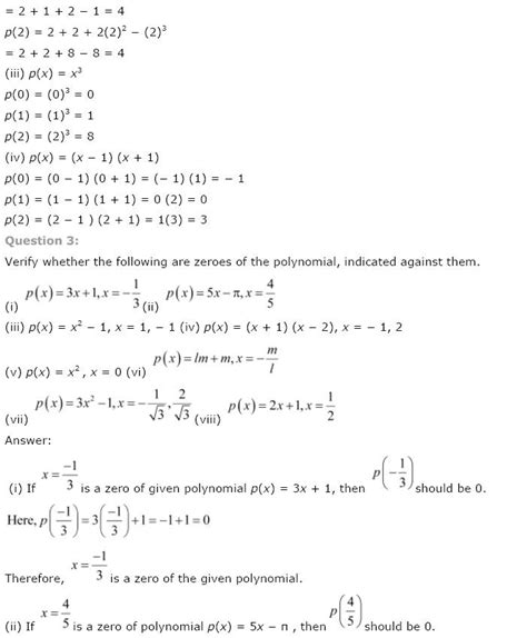 Polynomials Maths Class 9 Chapter 2 Question Answer 2023