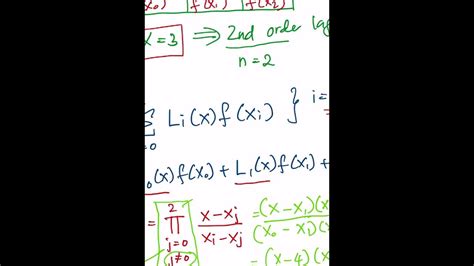 w11 3 example for second order lagrange interpolating polynomials youtube