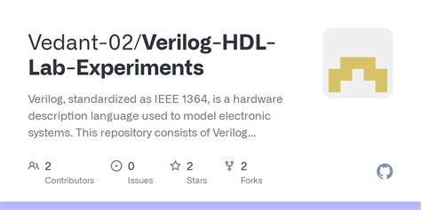 github vedant 02 verilog hdl lab experiments verilog standardized as ieee 1364 is a