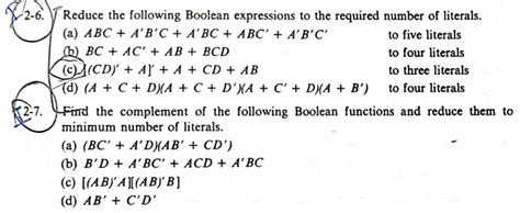 solved reduce the following boolean expressions to the