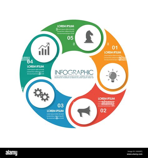 Circle Chart Infographic Template Vector Illustration Stock Vector