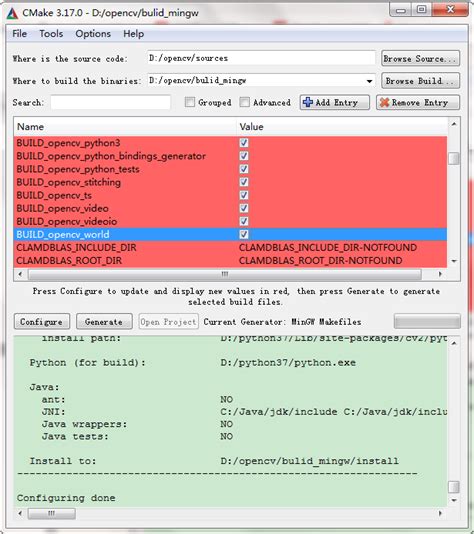 学习opencv3：cmake mingw编译opencv opencv编译 cmake mingw for android csdn博客