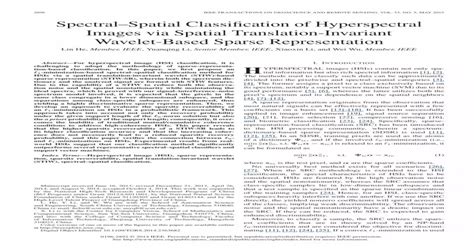 spectral u0026 x02013 spatial classification of hyperspectral data using local and global