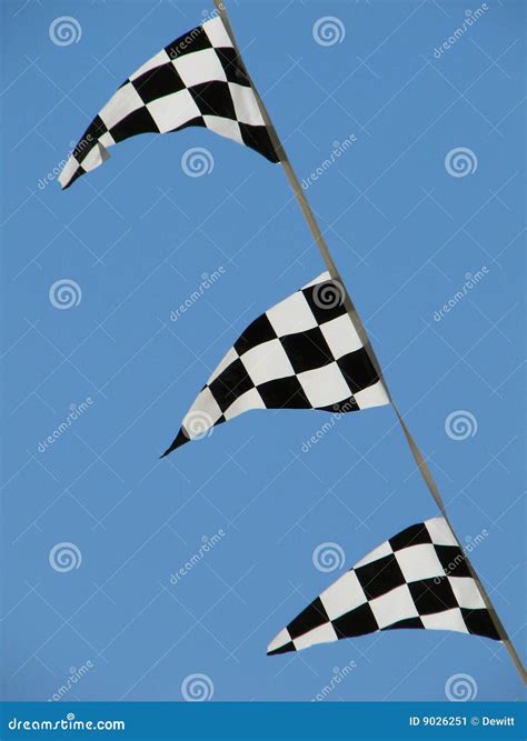 Waving Triangular Checkered Flag Stock Photos Free Royalty Free