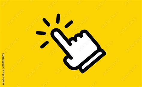 Hand Click Icon Vector Mouse Pointer Symbol Stock Vector Adobe Stock