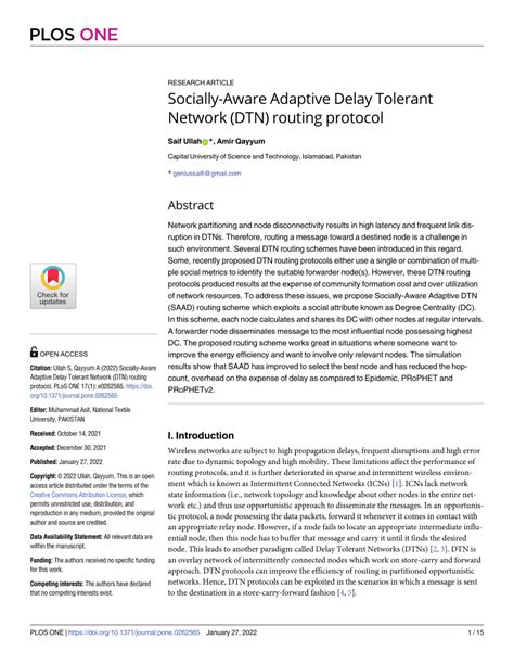 pdf socially aware adaptive delay tolerant network dtn routing protocol