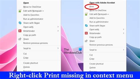right click print missing from windows 11 context menu