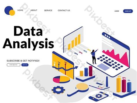 Data Analysis Vector Landing Page Vector Graphic Element PNG Images