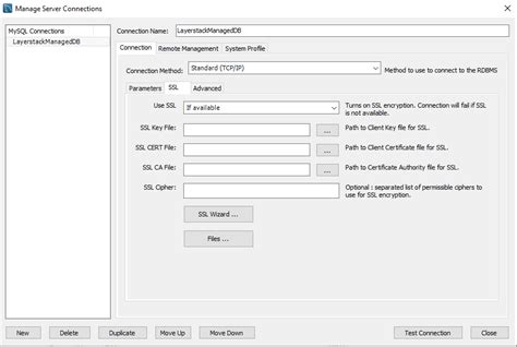 LayerStack Tutorials LayerStack How To Connect To A MySQL Managed