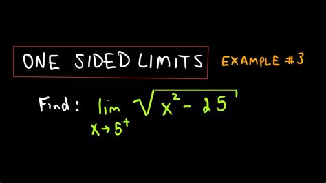 one sided limits example 3 youtube