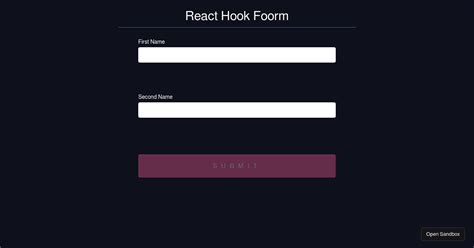 React Hook Form Codesandbox