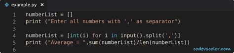 Find Average Of Numbers In A List Using Python Codevscolor