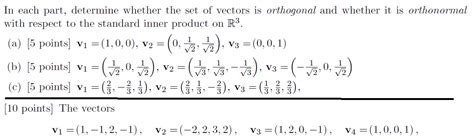 solved in each part determine whether the set of vectors