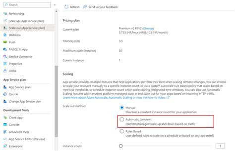 anuraj configure auto scaling in azure app service
