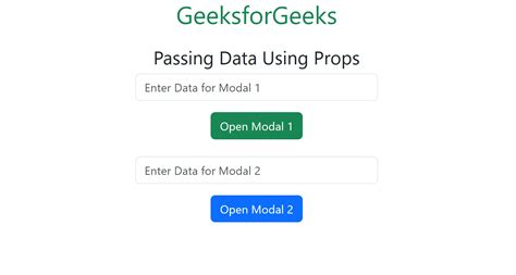 how to pass data to a react bootstrap modal geeksforgeeks