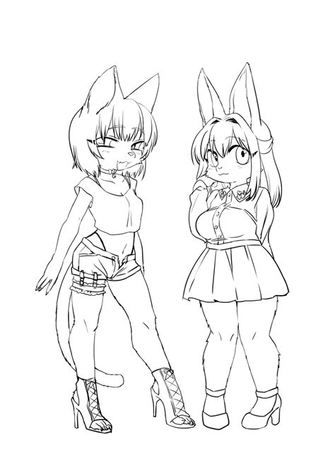 The Big Imageboard Tbib Anthro Black And White Breasts Cat Clothed Clothing Duo Feline