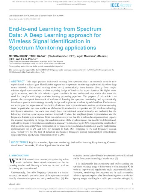 pdf end to end learning from spectrum data a deep learning approach for wireless signal
