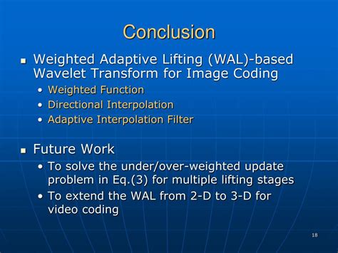 ppt weighted adaptive lifting based wavelet transform powerpoint presentation id 3650290