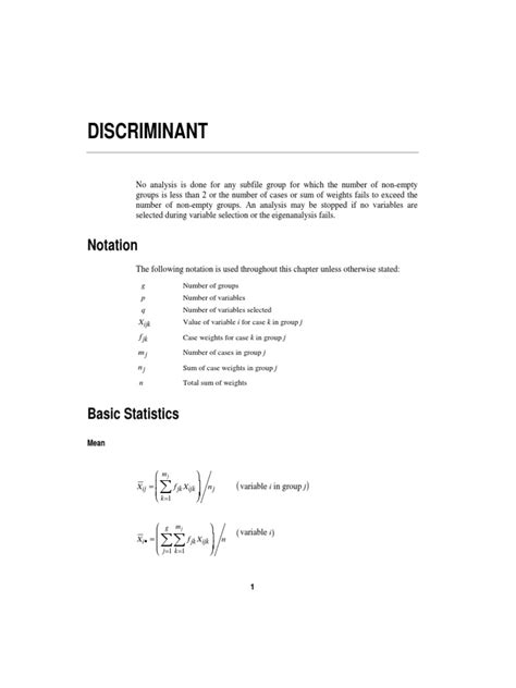 discriminant analysis statistics pdf eigenvalues and eigenvectors matrix mathematics