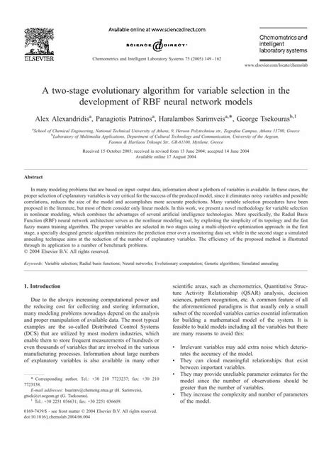 pdf a two stage evolutionary algorithm for variable selection dokumen tips