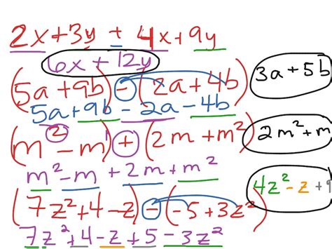 adding and subtracting polynomials math algebra showme