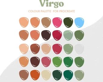 Leo Zodiac Sign Colour Palette For Procreate 30 Etsy