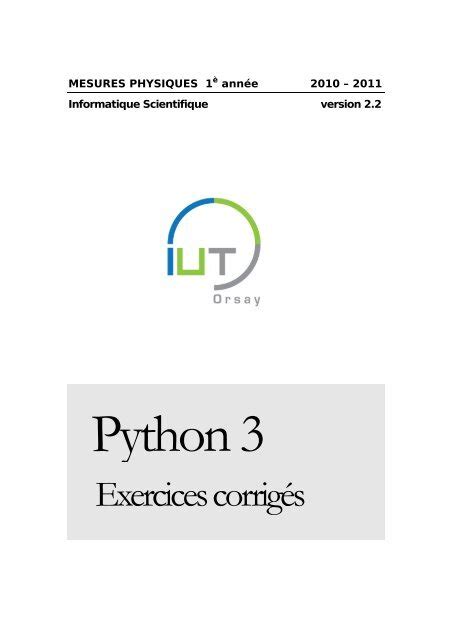 exercice corrigé python fonction pdf cours exercices examens