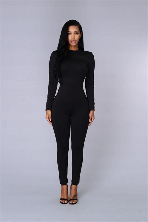 Hype Jumpsuit Black Full Bodysuit Bodysuit Fashion Womens Black Bodysuit