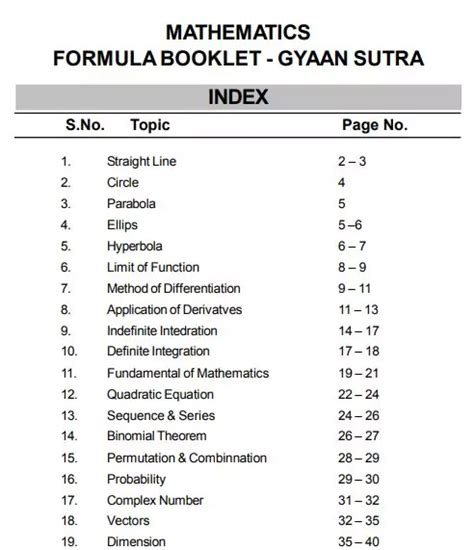 Pdf Maths Formula For Class Pdf Panot Book