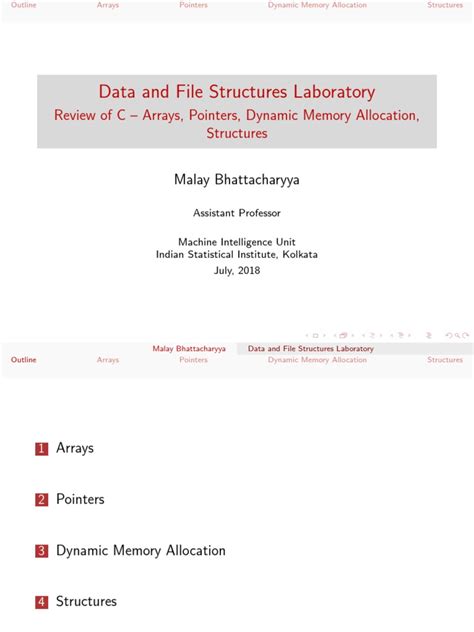 an in depth review of c programming fundamentals arrays pointers dynamic memory allocation
