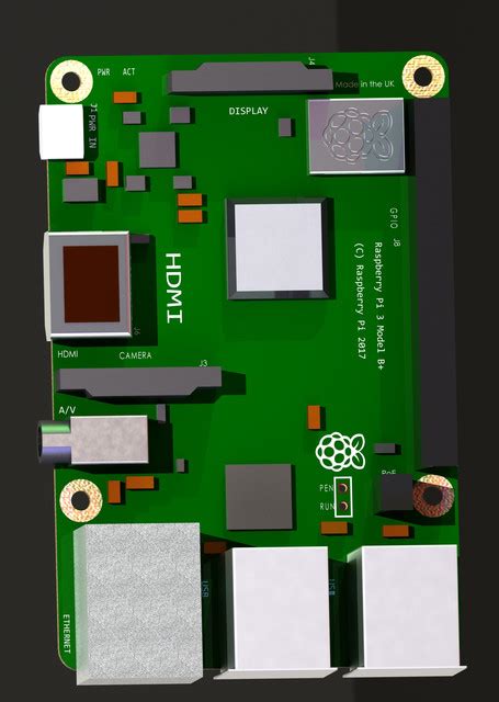 raspberry pi b 3d model raspberry