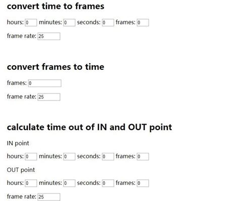 Convert Frame Rate To Seconds Webframes Org