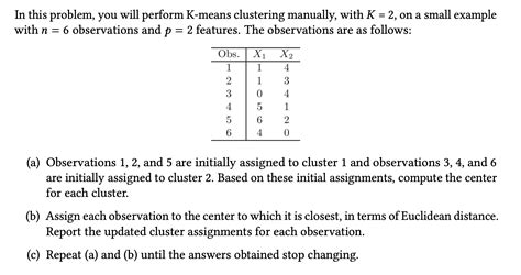 solved in this problem you will perform k means clustering