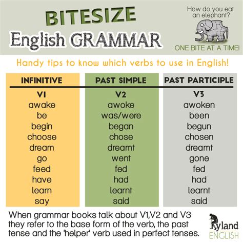 EASY BITESIZE English Grammar V1 V2 And V3 Ryland English