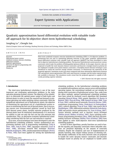 quadratic approximation based differential evolution with valuable trade off approach for
