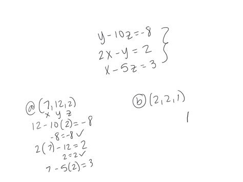 solved for exercises 5 8 determine if the ordered triple is a solution to the system of